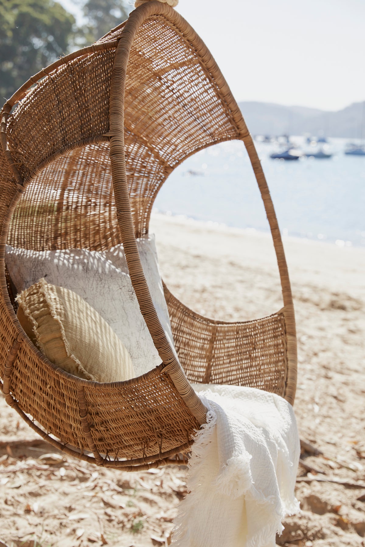 Hanging Pod Woven Cane Chair | Coastal Drift AU