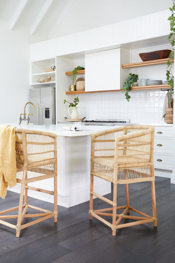 Traditional Counter / Bar Stool with Brass/Copper Feet | Coastal Drift AU