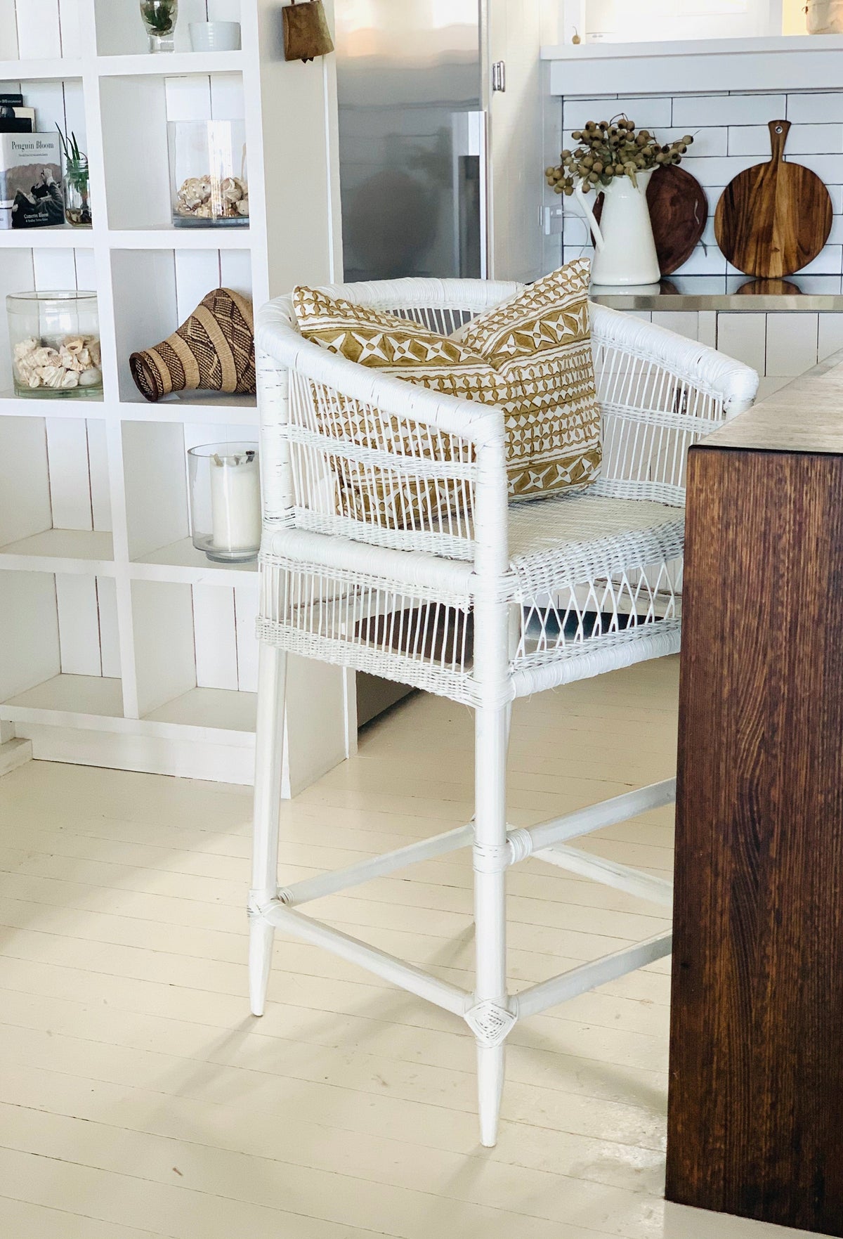 Traditional Counter / Bar Stool with Brass/Copper Feet | Coastal Drift AU